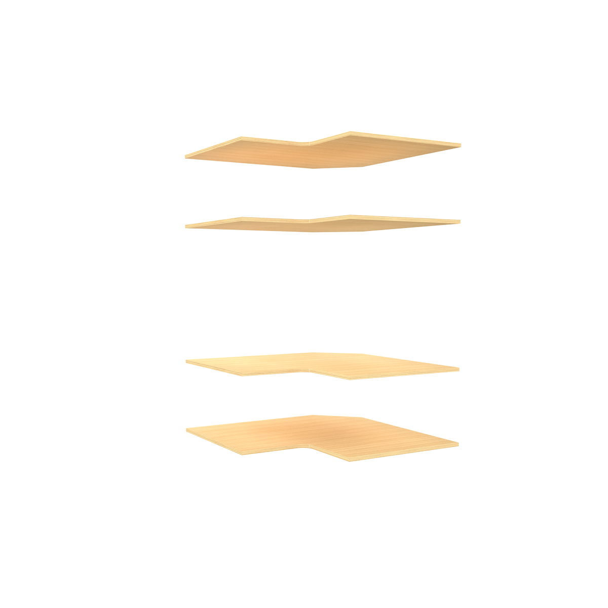 Lugna Sand 4 Corner Shelf Insert Kit - Fits 900 x 580mm Cabinet Shell ...