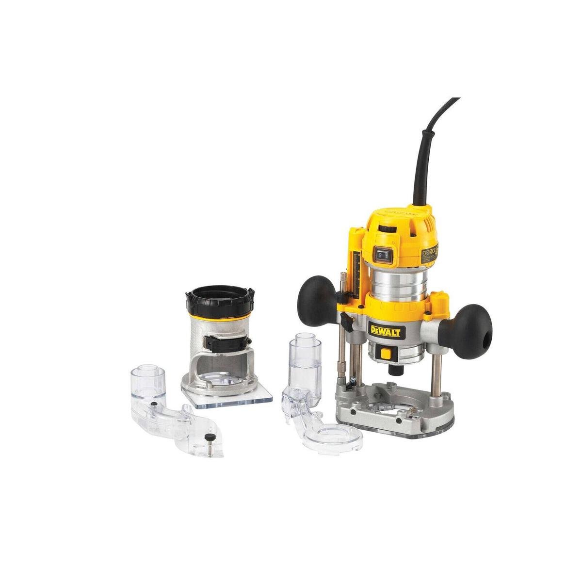 DeWALT 900W 8mm (1/4") Premium Plunge & Fixed Base Combination Router ...