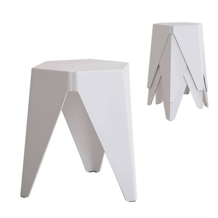 Artiss Puzzle Stool Bar Stools White 4x - Bunnings Australia