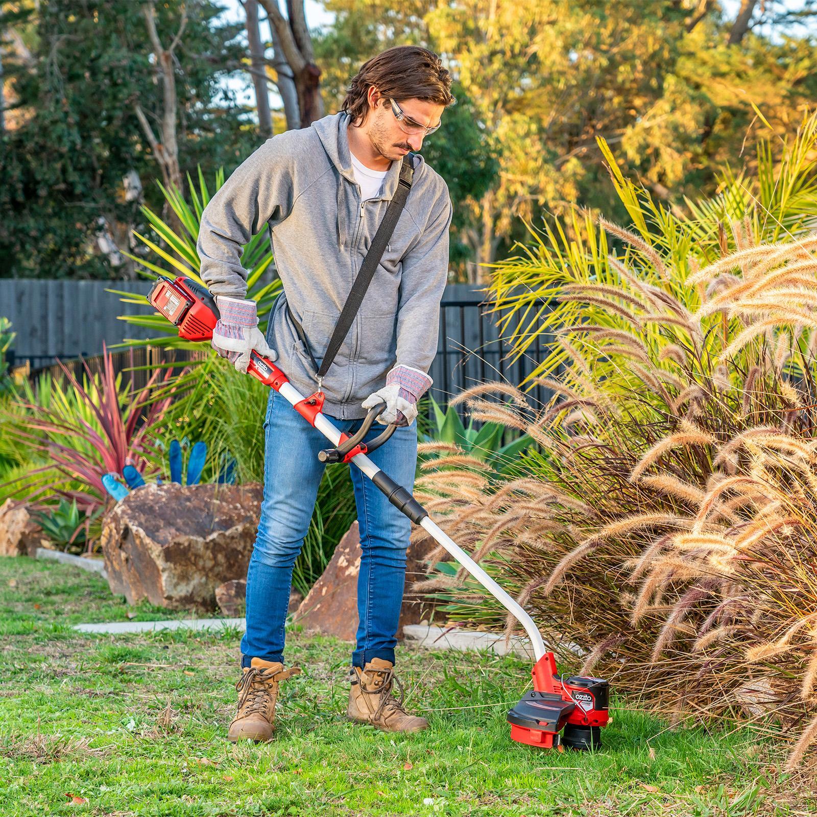 Ozito PXC 36V 2 x 18V 300mm Cordless Line Trimmer Kit PXCLTK 2182E Bunnings Australia