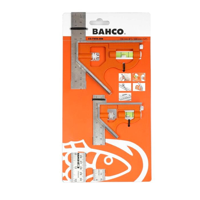Bahco 150 And 300mm Sliding Combination Squares With Metal Scriber ...