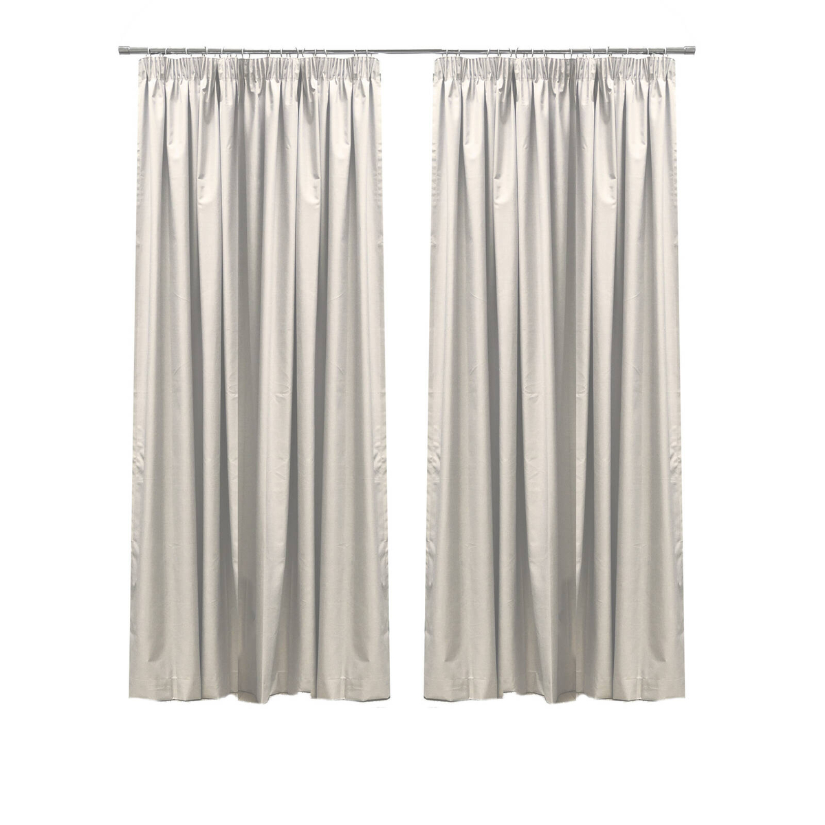 Claremont 240 x 205cm Natural Logan Pencil Pleat Blockout Curtain ...