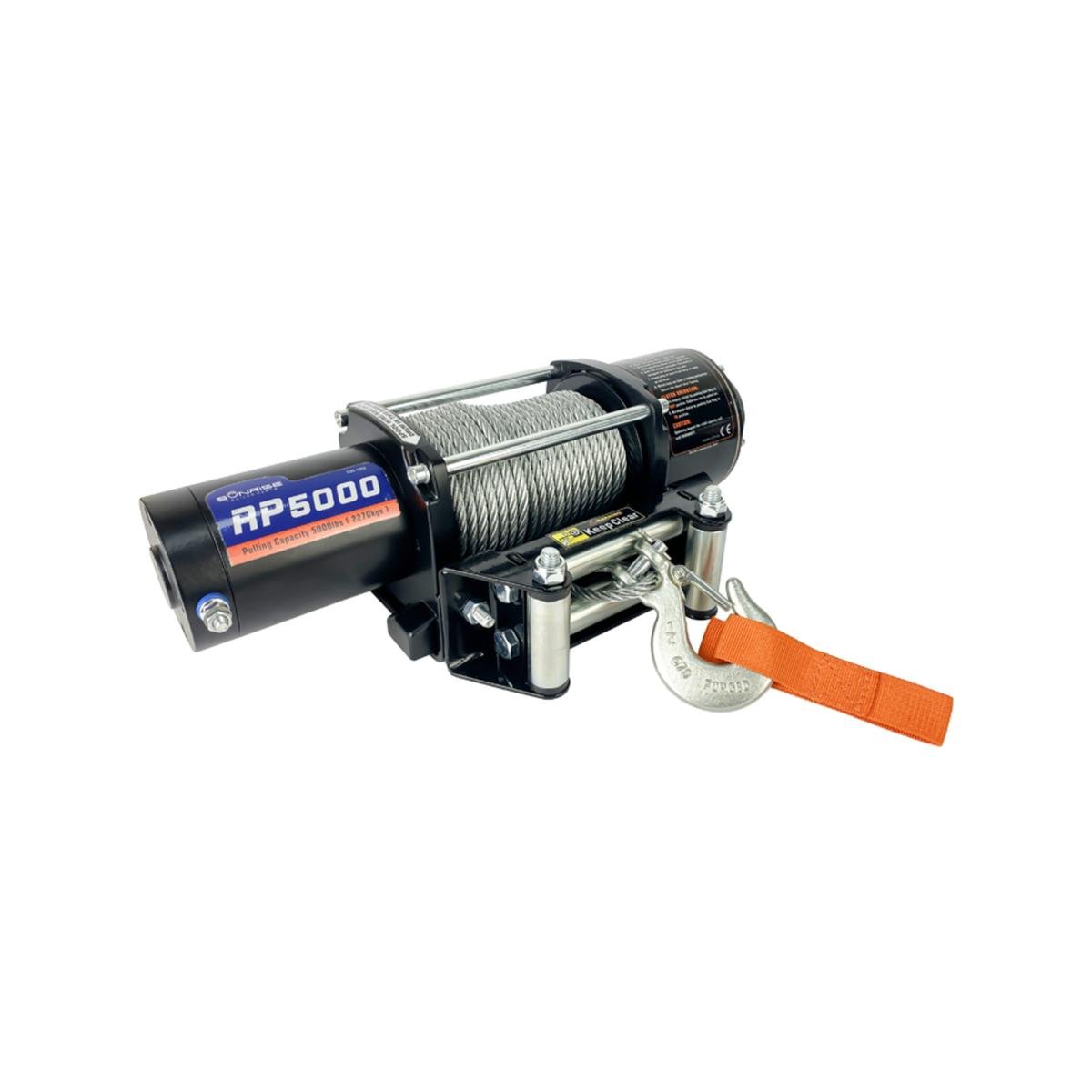 Sunrise Electric Winch 5000lbs (2268kg) 12V 136:1 Gear Ratio 12m Cable ...