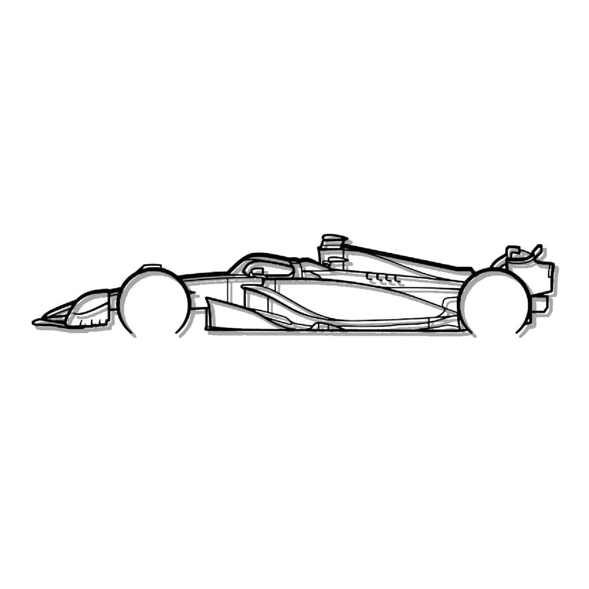 Ignite Laser Formula Race Car Technical Side View Silhouette Metal Wall ...