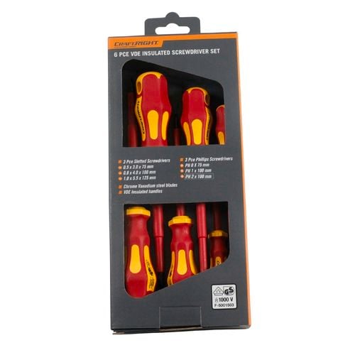 Craftright 6 Piece Insulated VDE Screwdriver set - Bunnings New Zealand