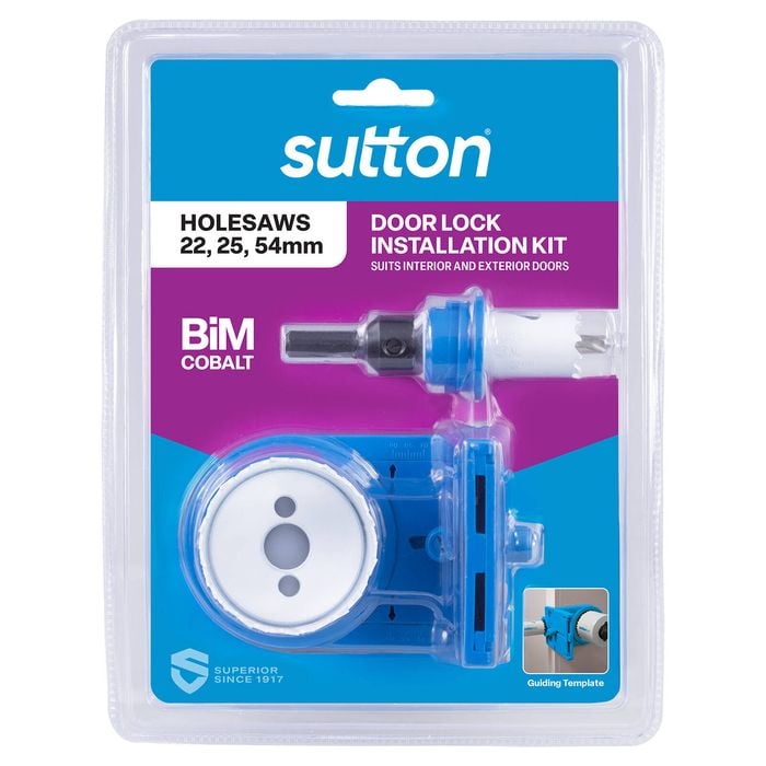 Sutton Tools Bi-Metal Cobalt Door Lock Installation Holesaw Kit 5 Piece ...