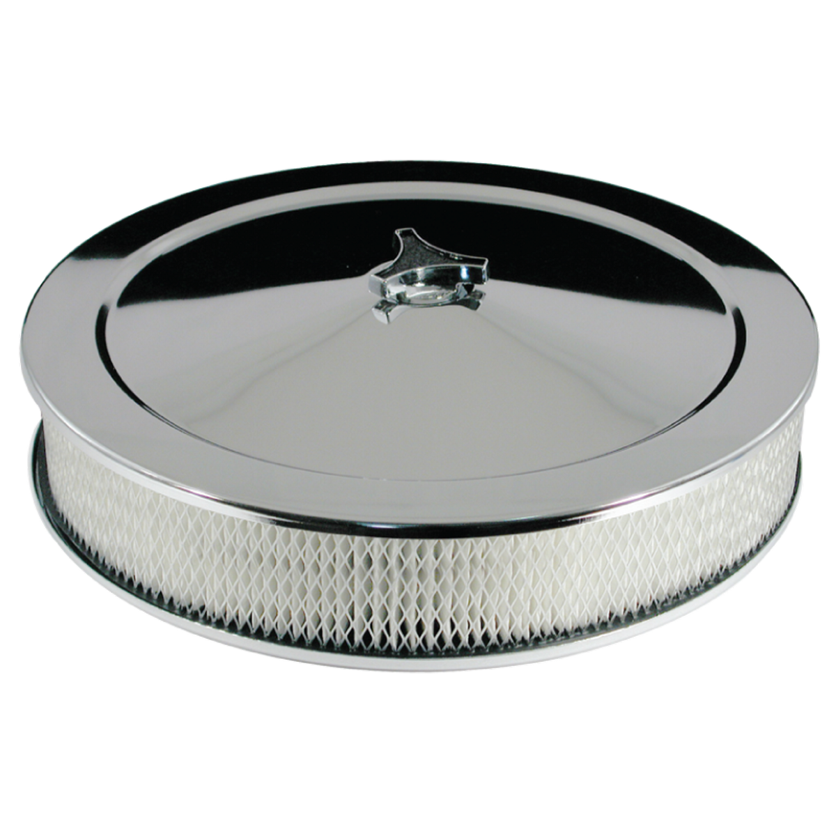 Air Cleaner Chrome 14" x 3" Recessed Base 5-1/8" Neck Holley, Edelbrock ...