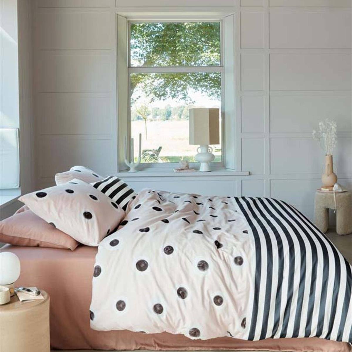 VTWonen Queen Natural Stripe and Eye Natural Cotton Quilt Cover Set ...