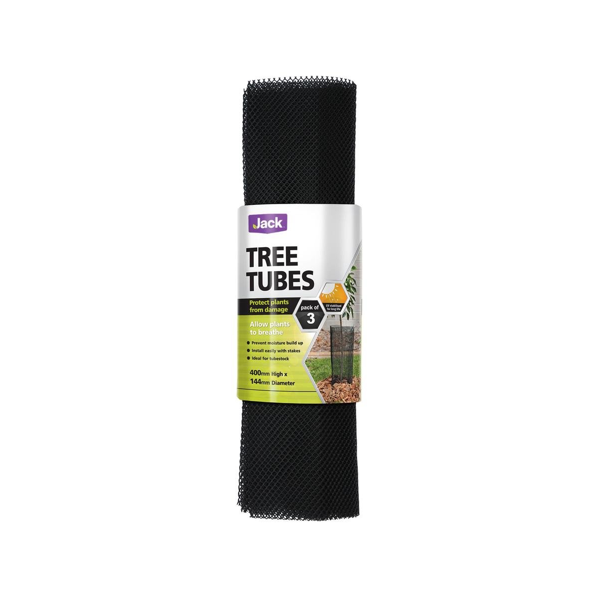 Jack 400 x 144mm Black Plastic Tree Tube - 3 Pack - Bunnings Australia