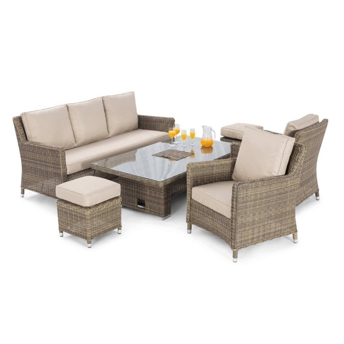 FurnitureOkay Winchester 6-Piece Wicker Outdoor Lounge Setting ...