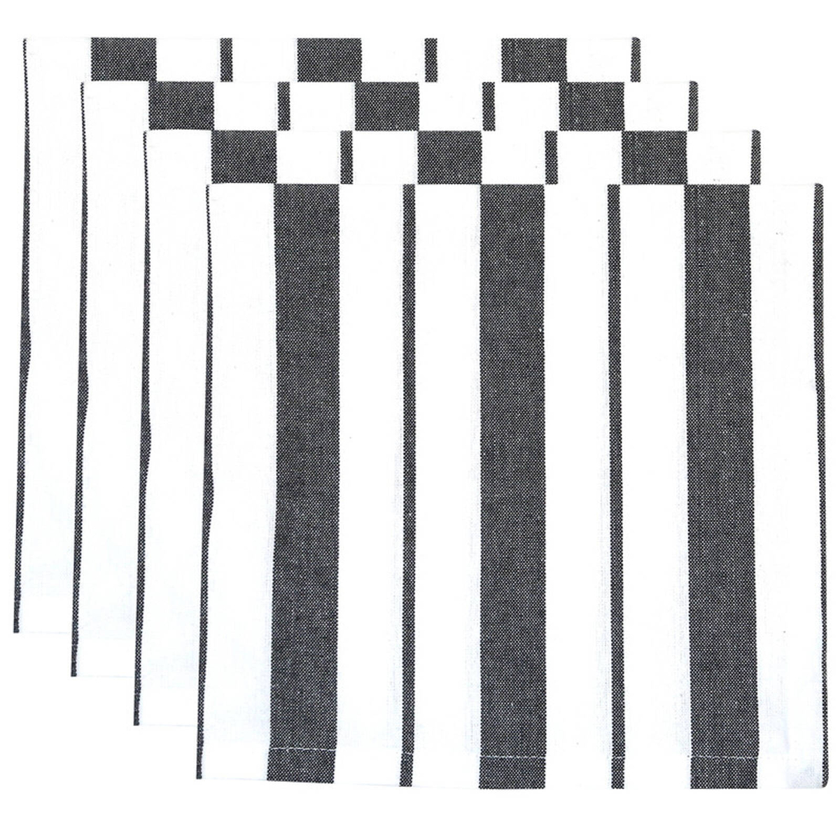 Set Of 4 Black French Stripe Cotton Napkins - Bunnings Australia
