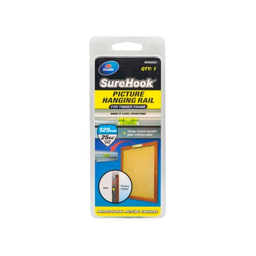 Zenith 125mm / 25kg SureHook Timber Frame Picture Hanging Rail ...