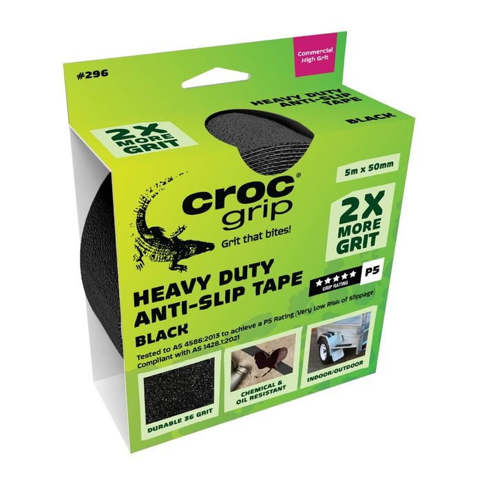 Croc Grip 5m x 50mm Black Heavy Duty Anti-Slip Tape - Bunnings Australia