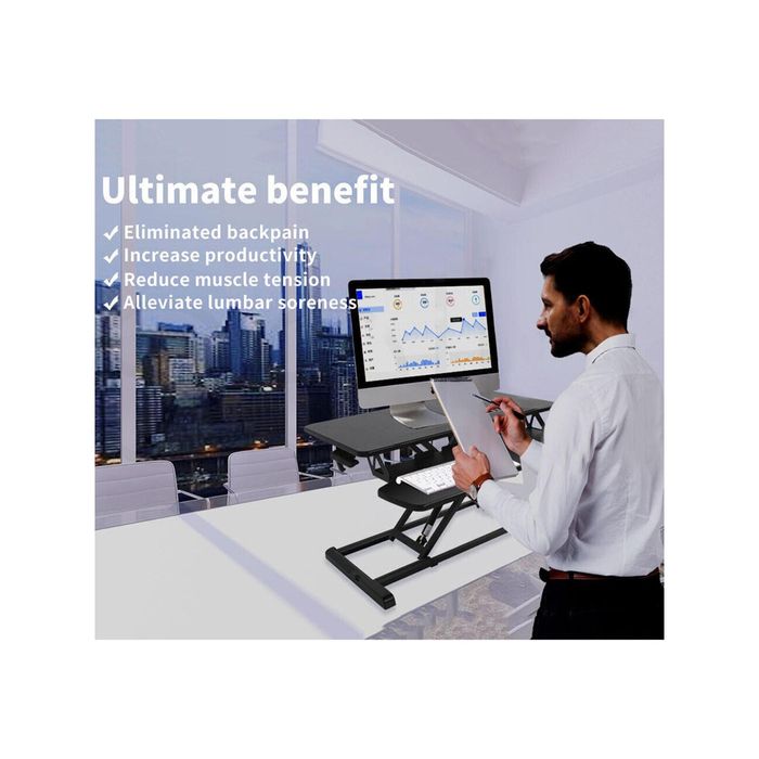 Viviendo Height Adjustable Desk Riser Sit Stand Computer Office ...