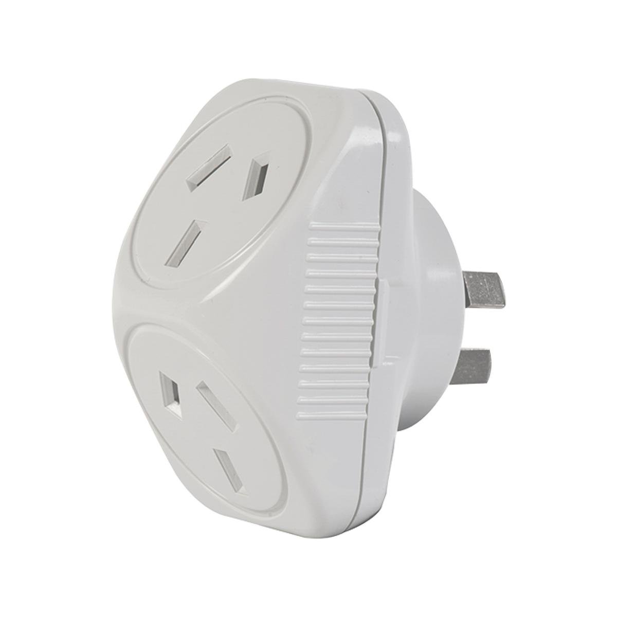 Click White Triangular Double Adaptor - Bunnings Australia