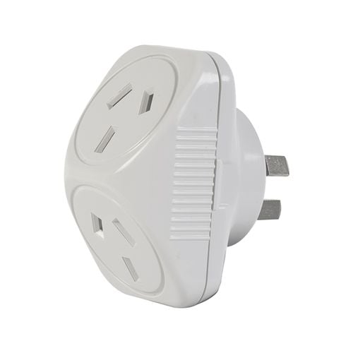 Click White Triangular Double Adaptor - Bunnings Australia