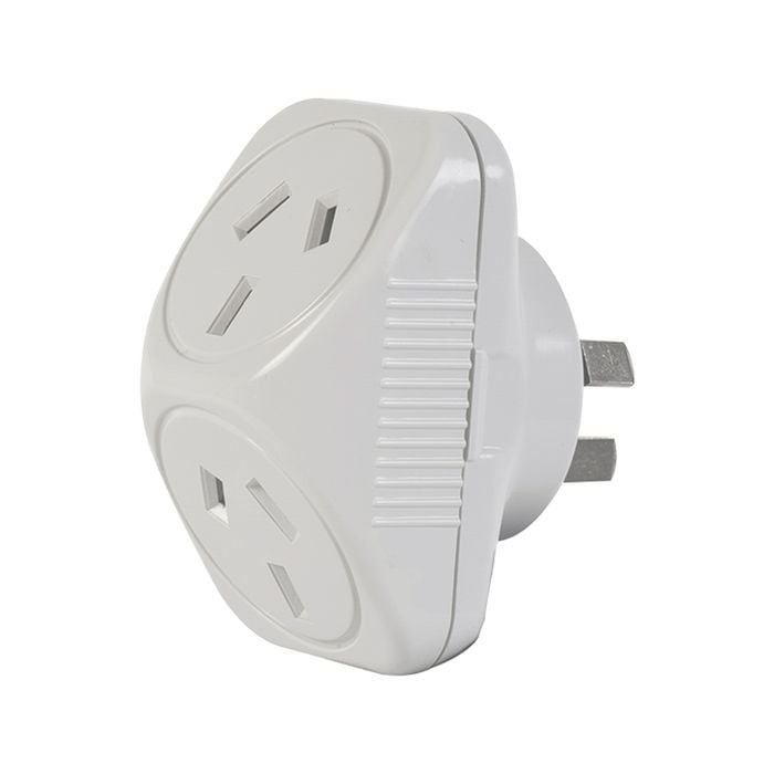 Click White Triangular Double Adaptor - Bunnings Australia