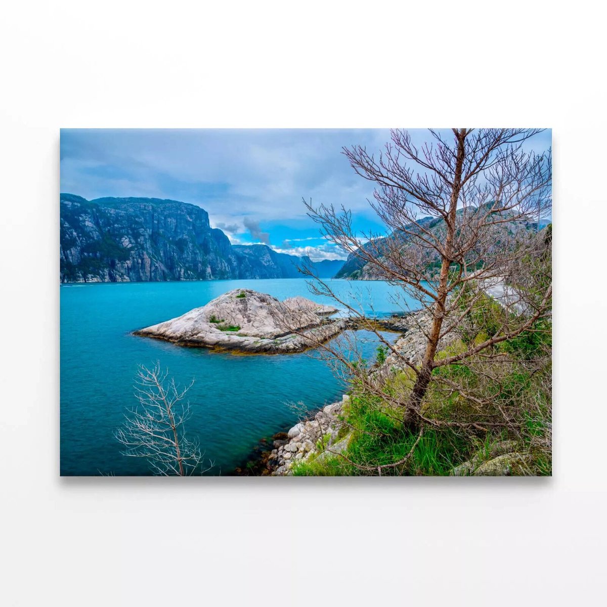 Trees with Lake & Mountains Print 100% Australian Made 90 x 60cm ...