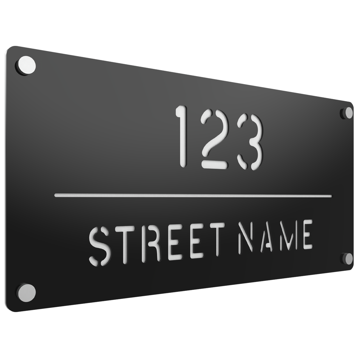 ProtectorAl 580 x 280mm Black Gloss ACM Cut Through Custom House Sign ...