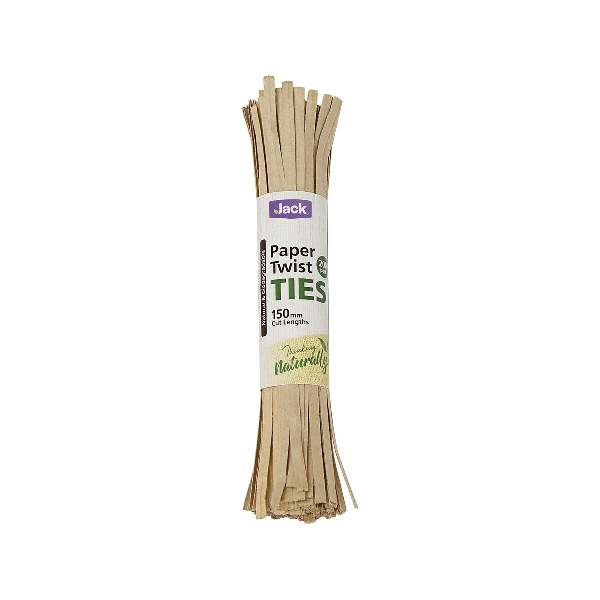Jack 150mm Paper Twist Ties - 200 Pack - Bunnings New Zealand