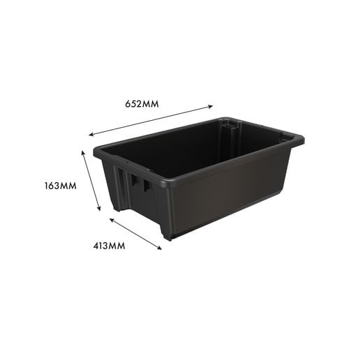 Handy Storage 30L Black Heavy Duty Crate - Bunnings New Zealand