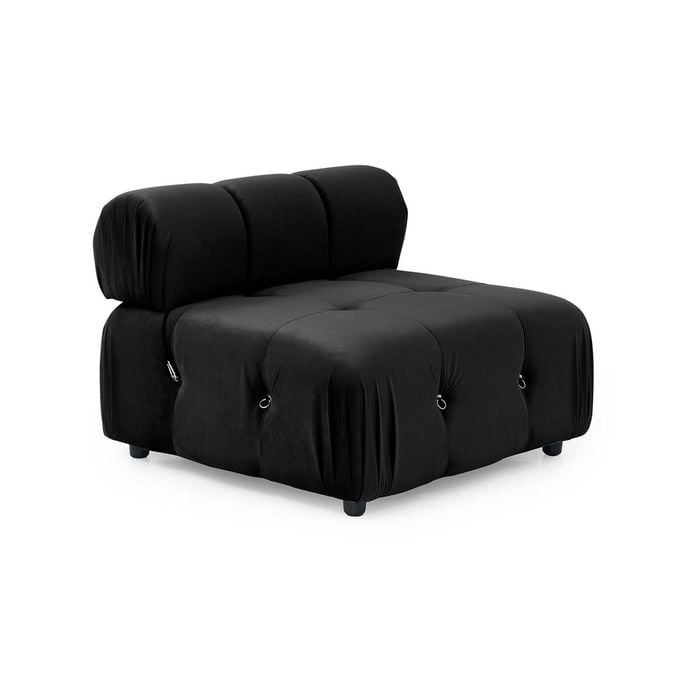 Foret 1pc Armless Seat Modular Extension Lounge Couch Tufted Velvet ...