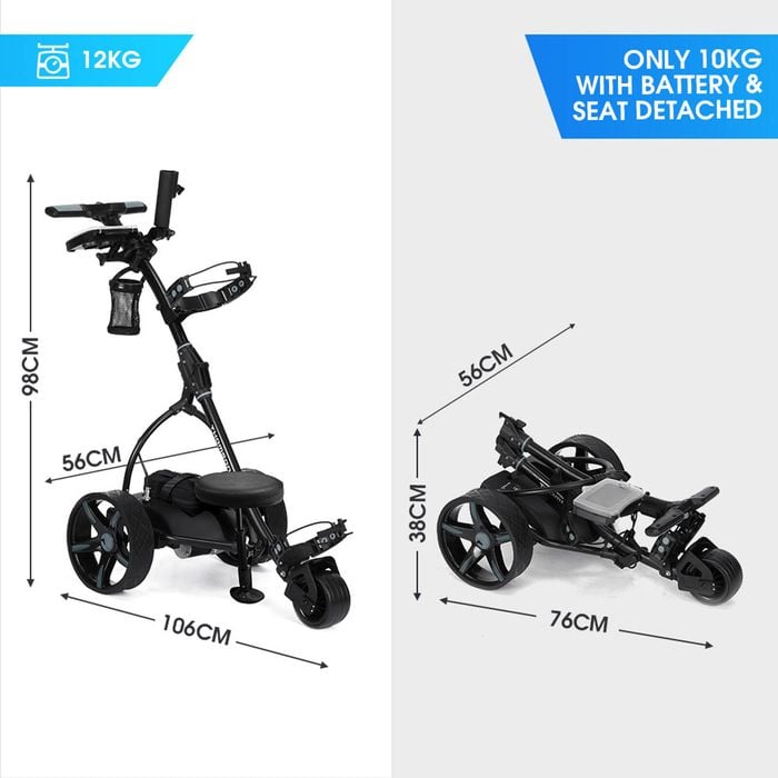 THOMSON E5000 Pro Lithium Golf Buggy, 36 Hole, Only 12kg, Easy Fold ...