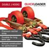 Quickloader 4.2m 25mm Retractable Ratchet Tie Down Strap 400kg - 2 Pack ...