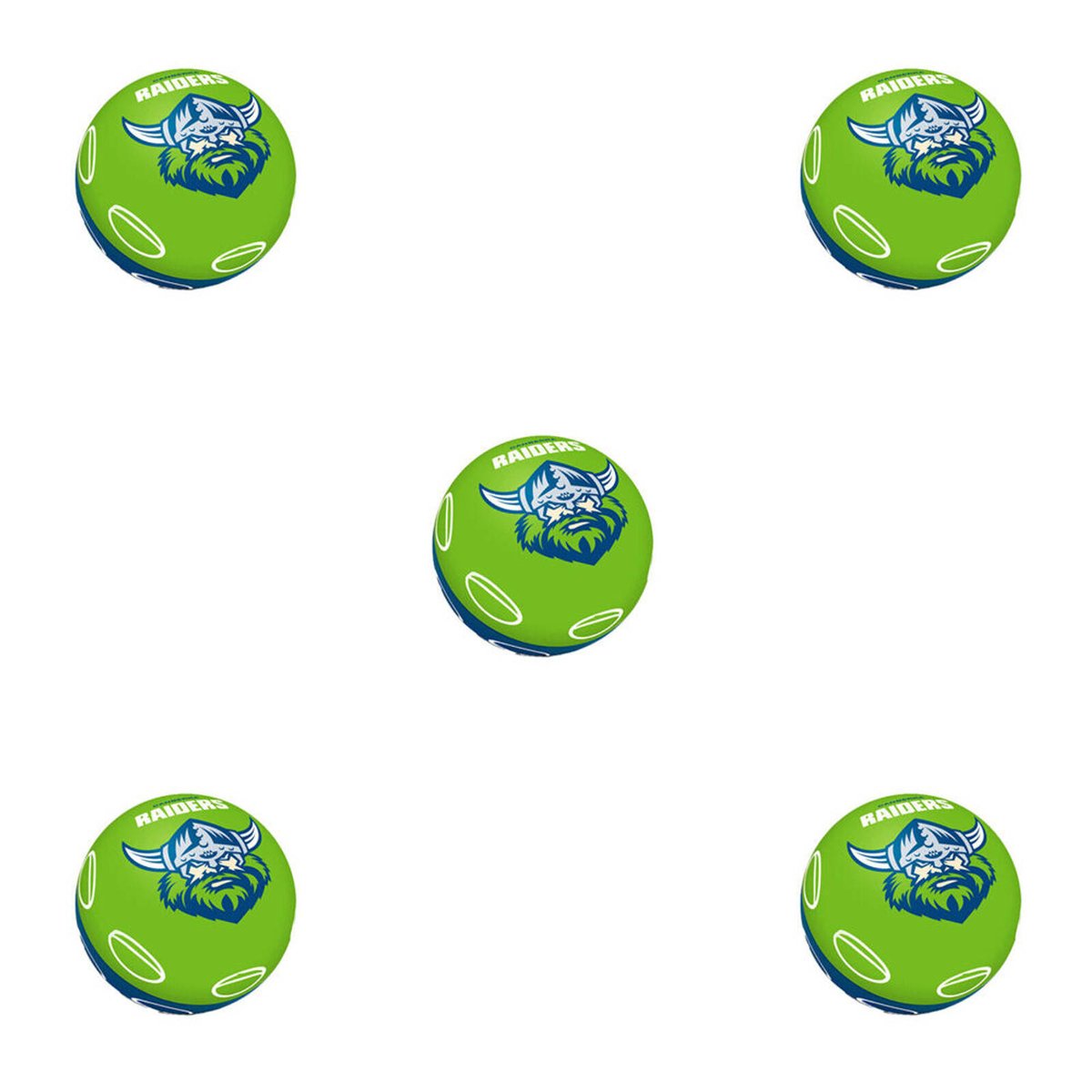 5PK NRL Canberra Raiders NRL Super-High Bounce Ball 60mm - Green ...