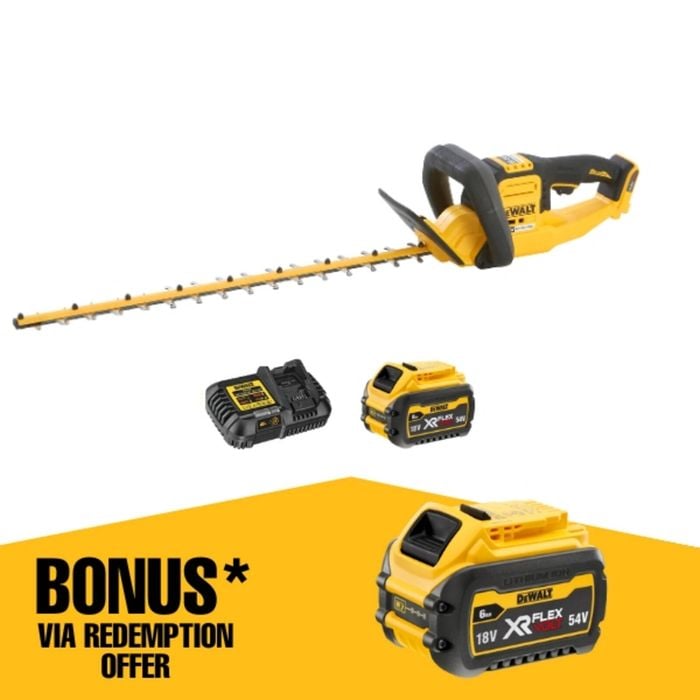 DeWALT 54V 6Ah 660mm Cordless Hedge Trimmer Kit