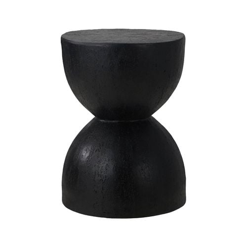 Oikiture Side Table Coffee Bedside End Stool Magnesium Cement Black ...