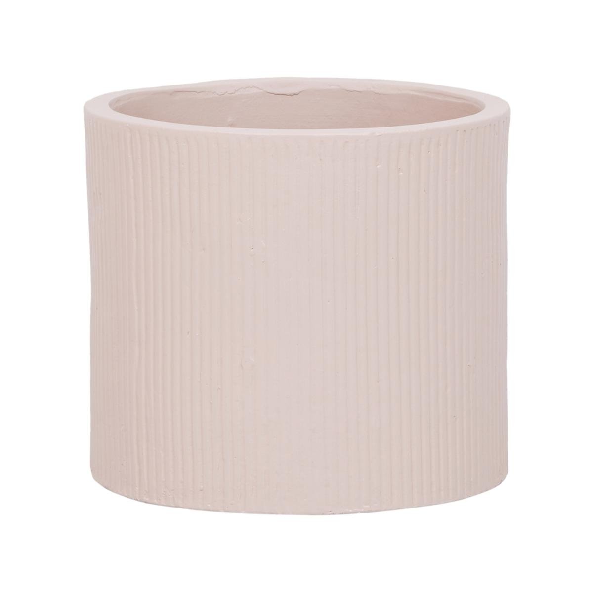 18 x 16cm Cream Cylinder Linear Ceramic Pot - Bunnings New Zealand