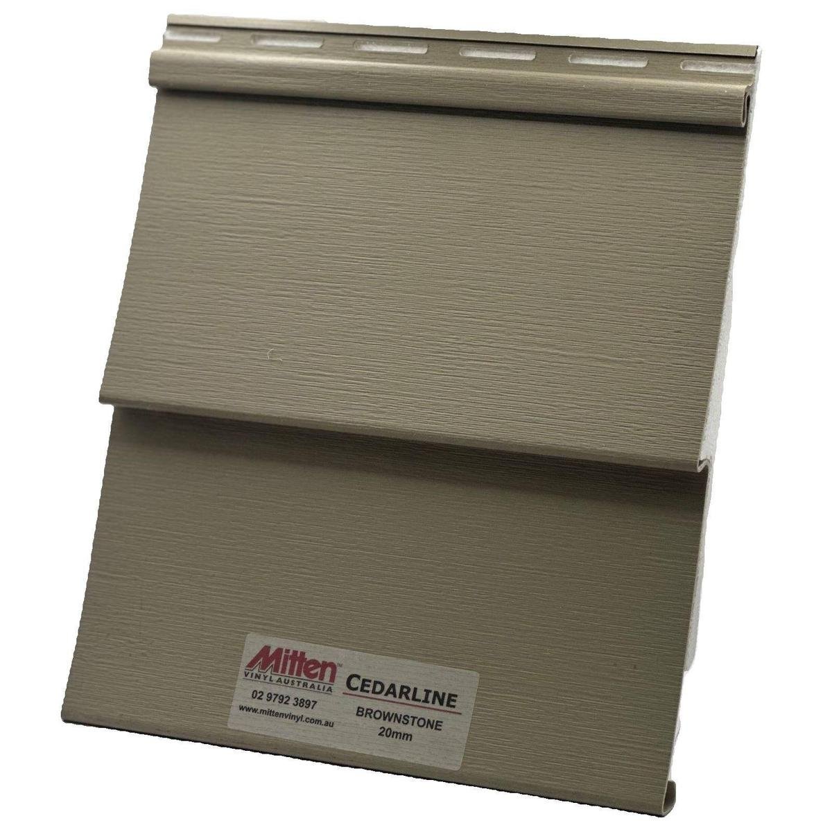 Mitten Vinyl Australia 5.84m x 20mm Brownstone Cedarline Vinyl Cladding ...
