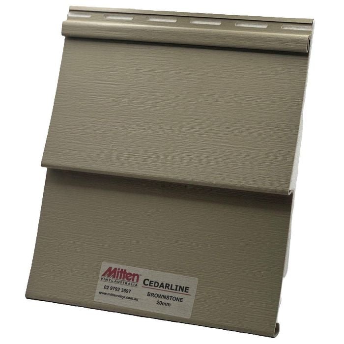 Mitten Vinyl Australia 5.84m x 20mm Brownstone Cedarline Vinyl Cladding ...