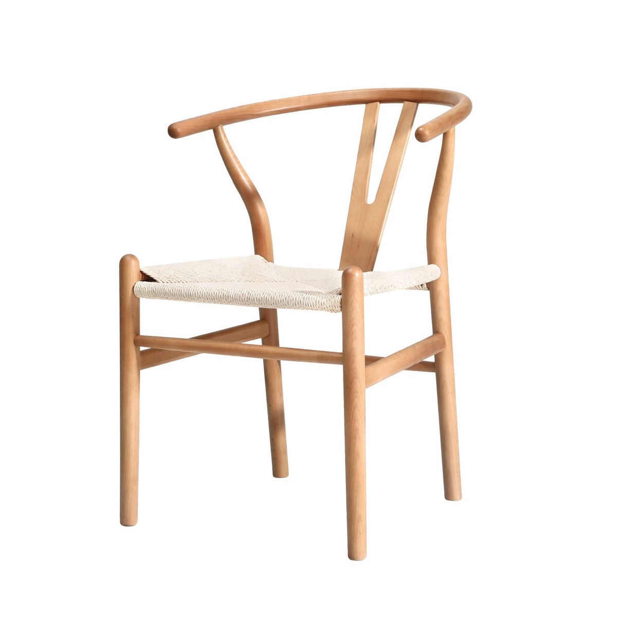 Oikiture Dining Chair Beech Wood Paper Rope Seating Wooden - Bunnings ...