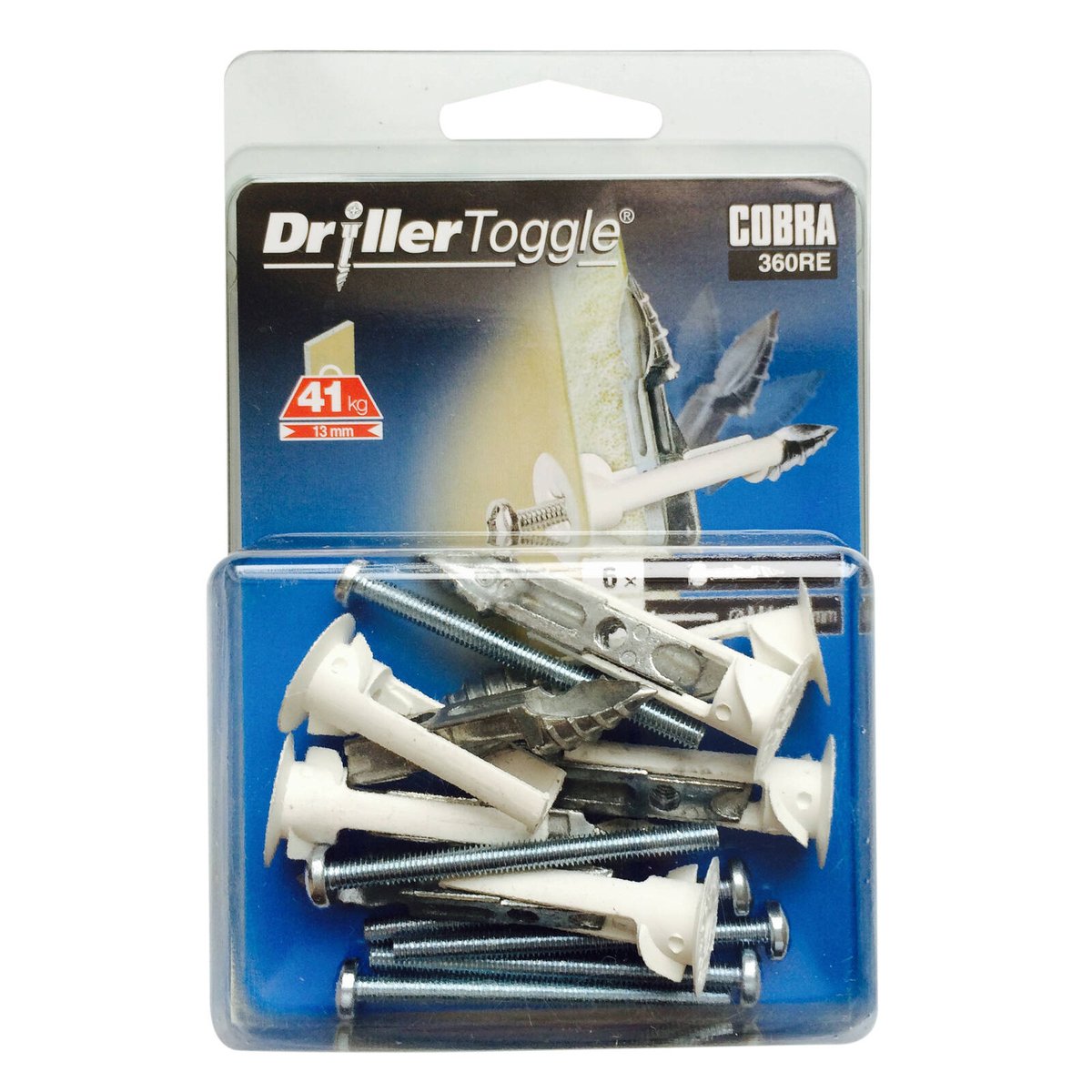 Cobra 4 x 50mm Driller Toggle Anchor Screws - 6 Pack - Bunnings Australia