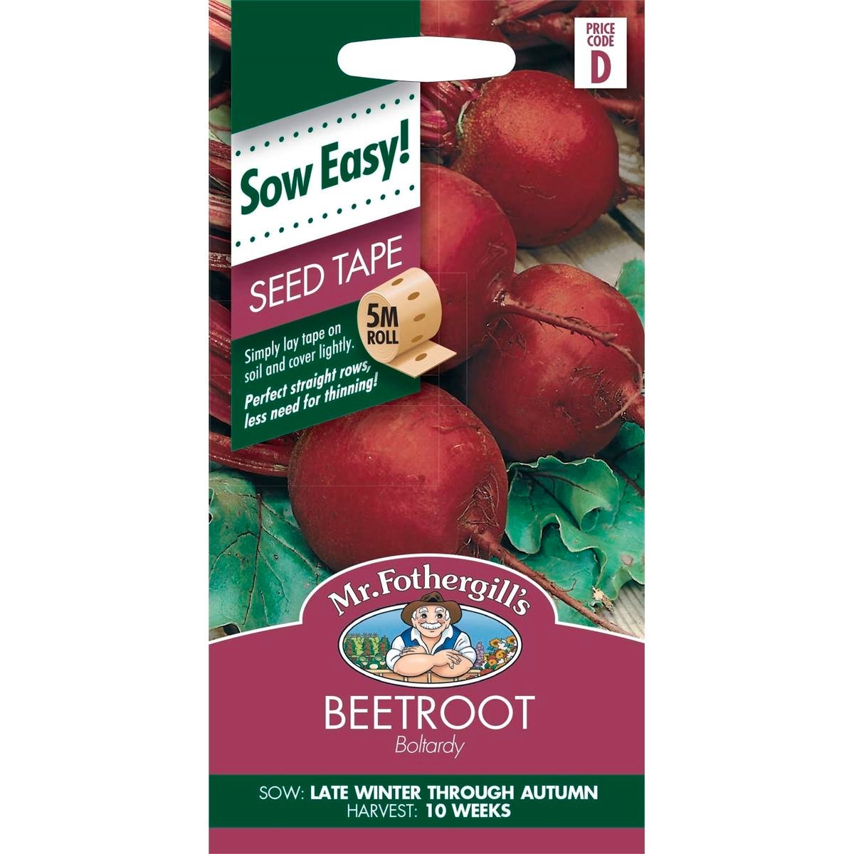 Mr Fothergill's Boltardy Beetroot Seed Tape - Bunnings Australia