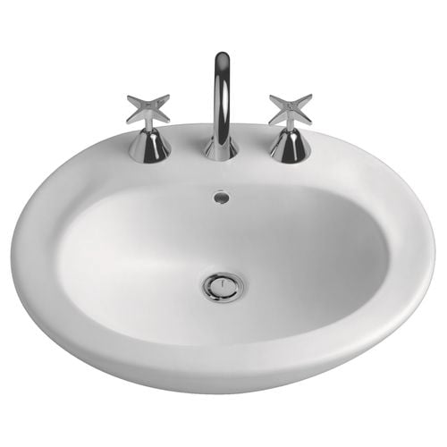 Caroma Concorde Semi Recessed Vanity Basin with 3 Tap Holes - Bunnings ...