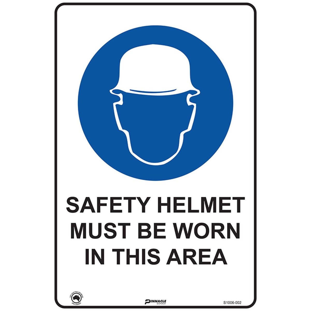 Pinnacle Signage 600 x 400mm Safety Helmet Must Be Worn In This Area ...