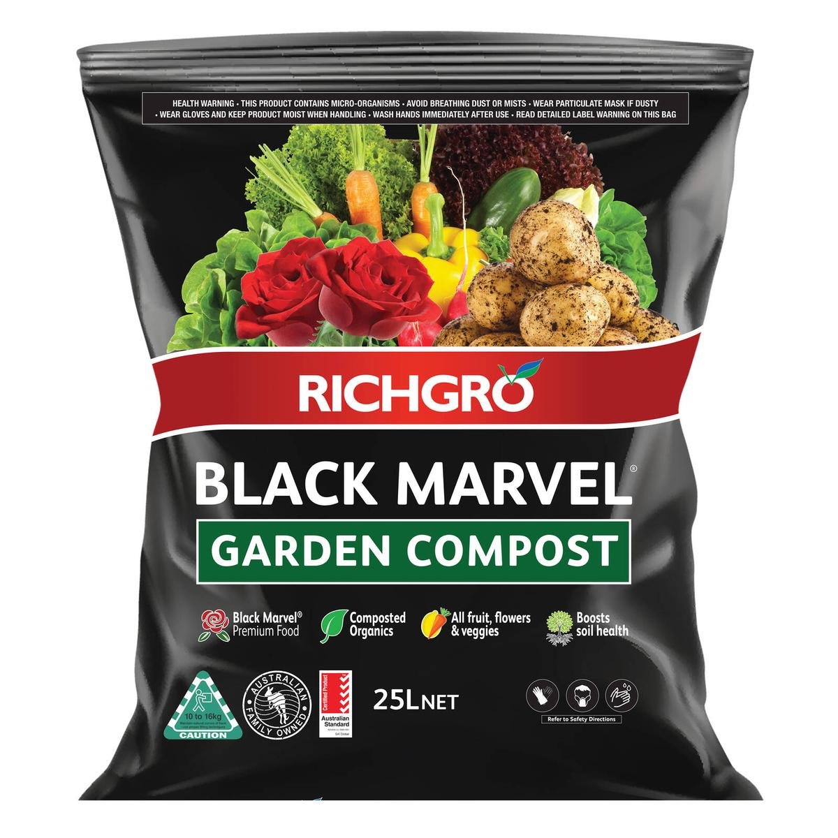 Richgro 25L Black Marvel Garden Compost - Bunnings Australia