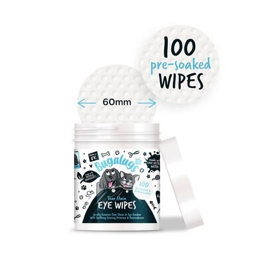 Bugalugs Cat And Dog Tear Stain Eye Wipes - 100 Pack - Bunnings New Zealand
