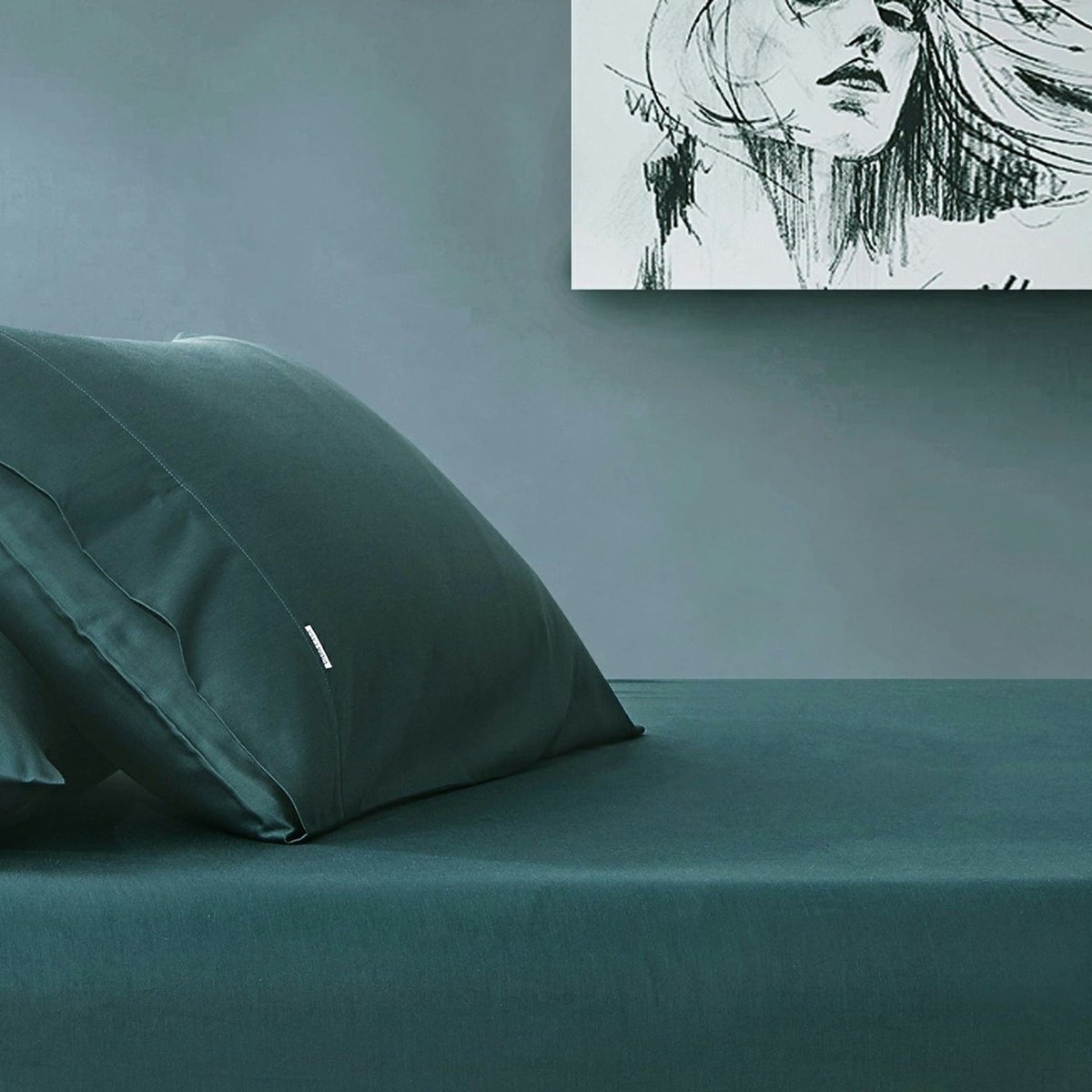 3pc Gioia Casa Cotton King Bed Fitted Combo Sheet Set - Emerald Green ...