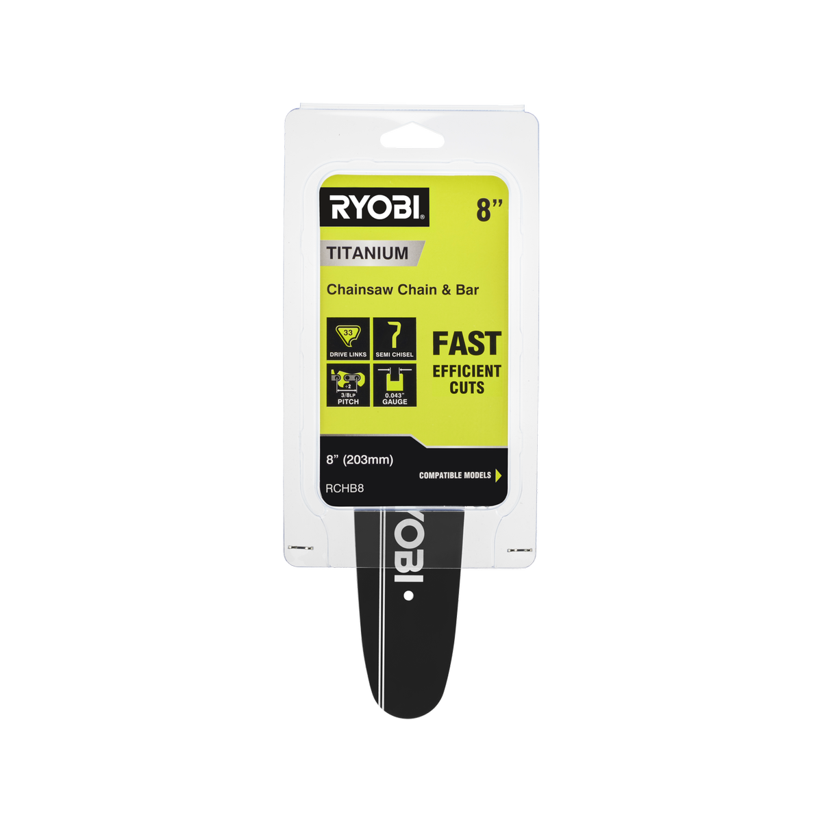 Ryobi 8” Titanium Chainsaw Chain and Bar Combo RCHB8 - Bunnings Australia