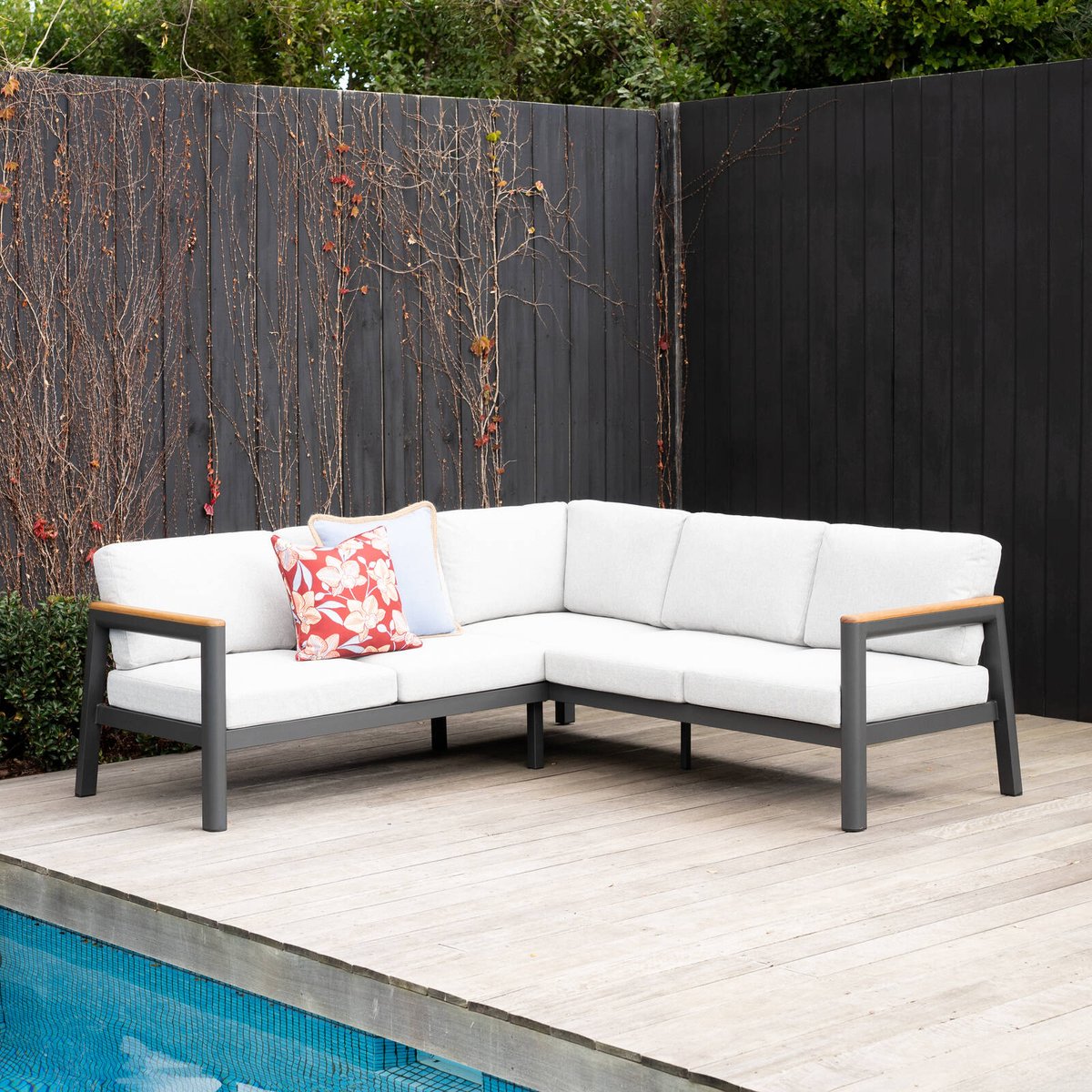 Mimosa Rhone Aluminium Corner Lounge With Cushion - Bunnings New Zealand