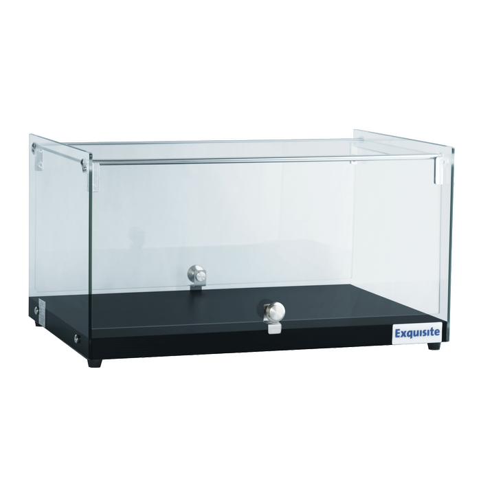 Exquisite One Tier Flat Glass Ambient Cake Display – Woodgrain Black ...