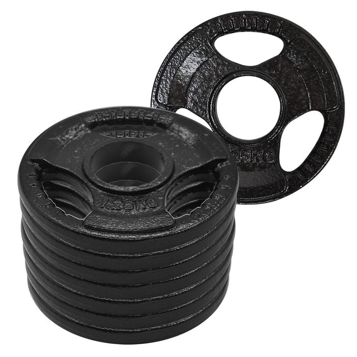 8 Pack of 1.25kg - Total 10kg Olympic Ez Grip Cast Iron Hammertone ...