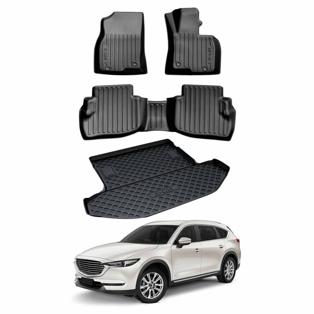 3D All-Weather TPE Floor Mats Boot Liner for Mazda CX-8 CX8 2018-2024 ...