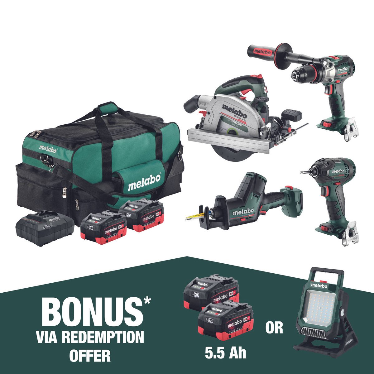 Metabo Brushless 4 Piece Combo Kit 2 x 5.5AH AU68402650 - Bunnings ...