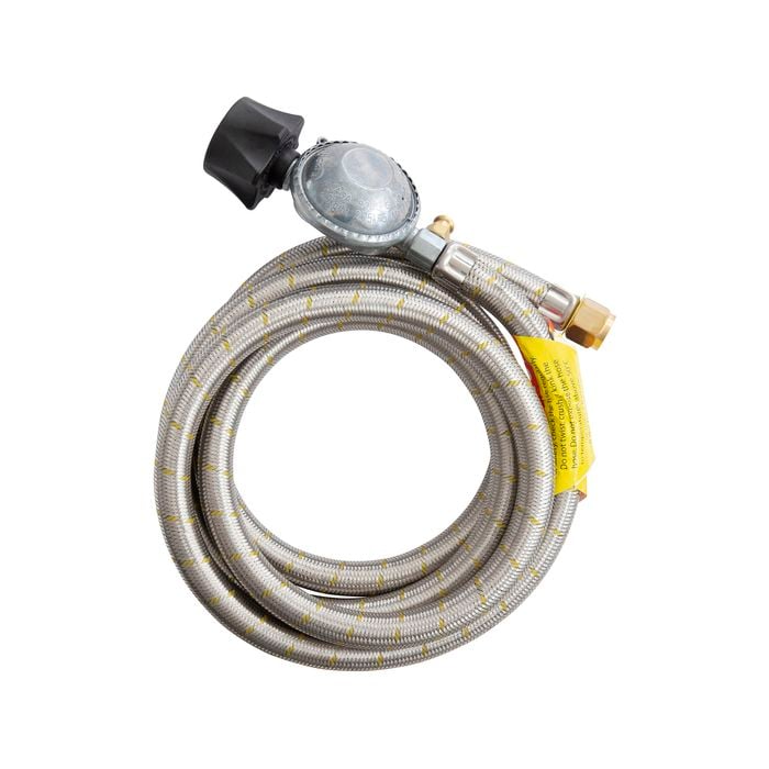 Gasmate Regulator & Braided Hose - 2000mm - LCC27 to 5/8" UNF (3/8" SAE ...