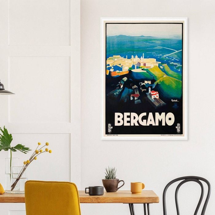 Galrie Stunning Vintage Italian Travel Poster of Bergamo, Lombardy ...